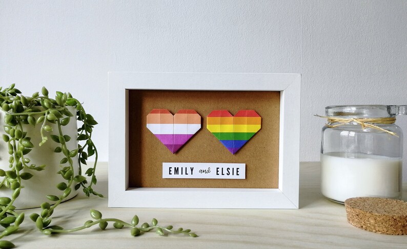 Personalised lesbian couple anniversary frame Lesbian Wedding | Etsy