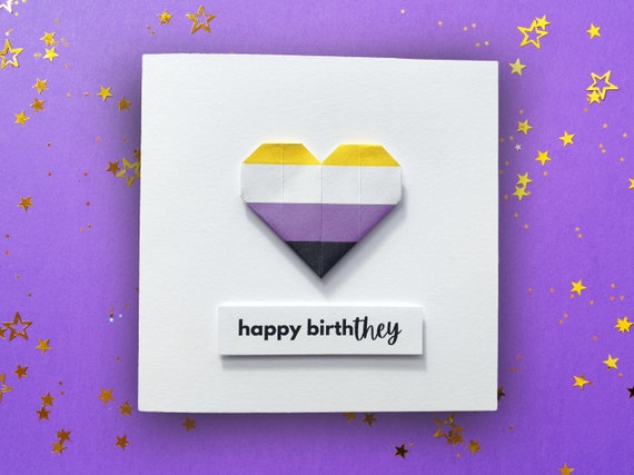 Non-binary Birthday Card Non-binary Card LGBTQ Birthday - Etsy UK