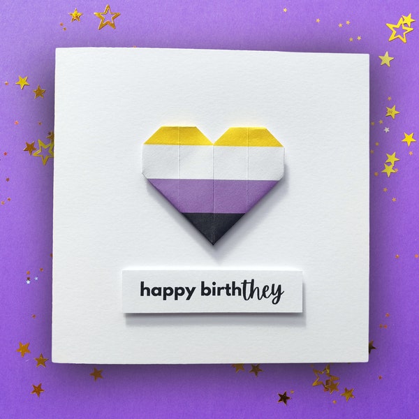 Non Binary Birthday Card - Etsy