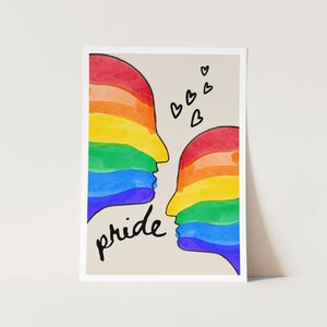 LGBT Pride Rainbow Flag Art Print, Gay Pride Poster, LGBTQ Artwork ...
