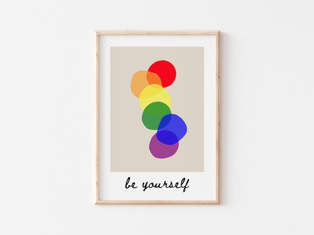 LBGTQ Rainbow Art Print, Pride Flag Print, Minimalist LGBT Wall Art ...