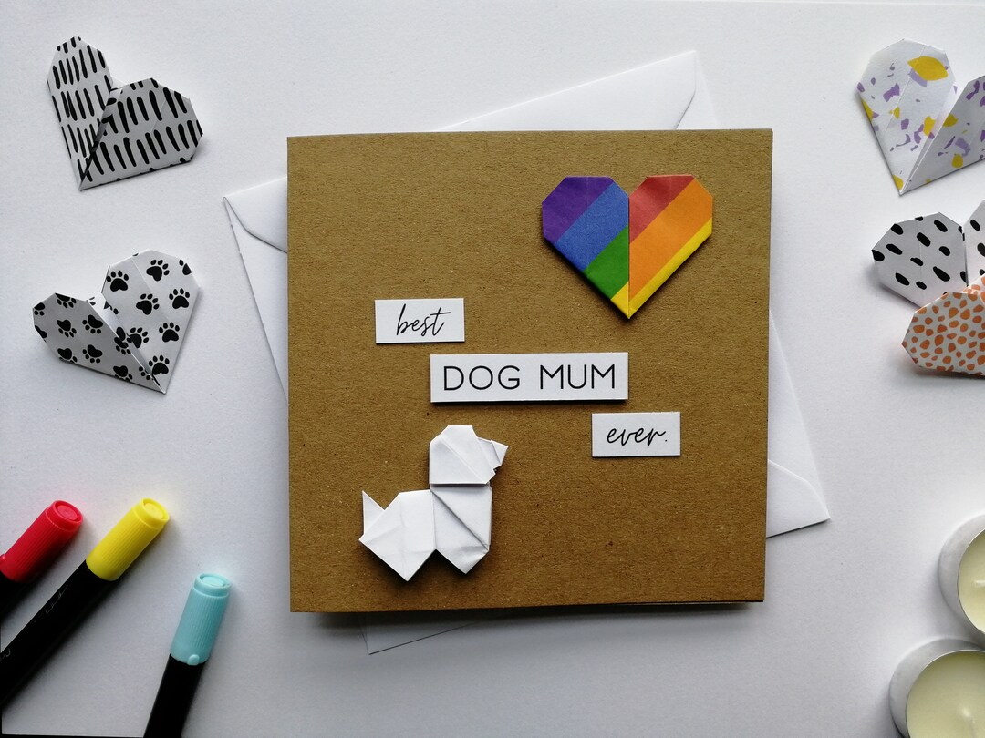 Best Dog Mum 3D Origami Card | Personalised Dog Mum Card | Mother's Day ...