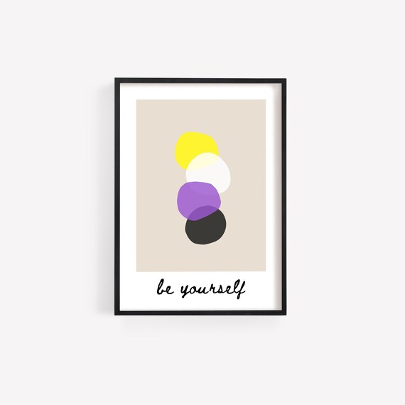 Non Binary Print Non Binary Art Non-binary Gift Minimalist | Etsy