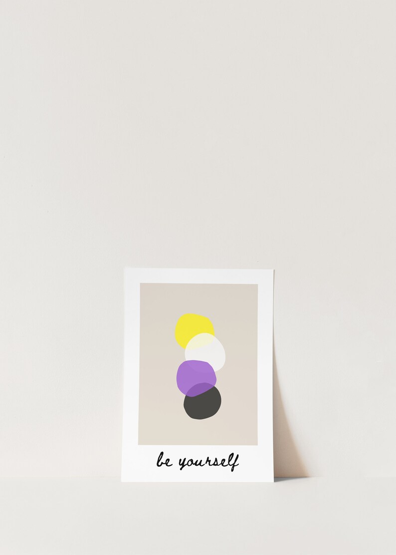 Non Binary Print Non Binary Art Non-binary Gift Minimalist | Etsy