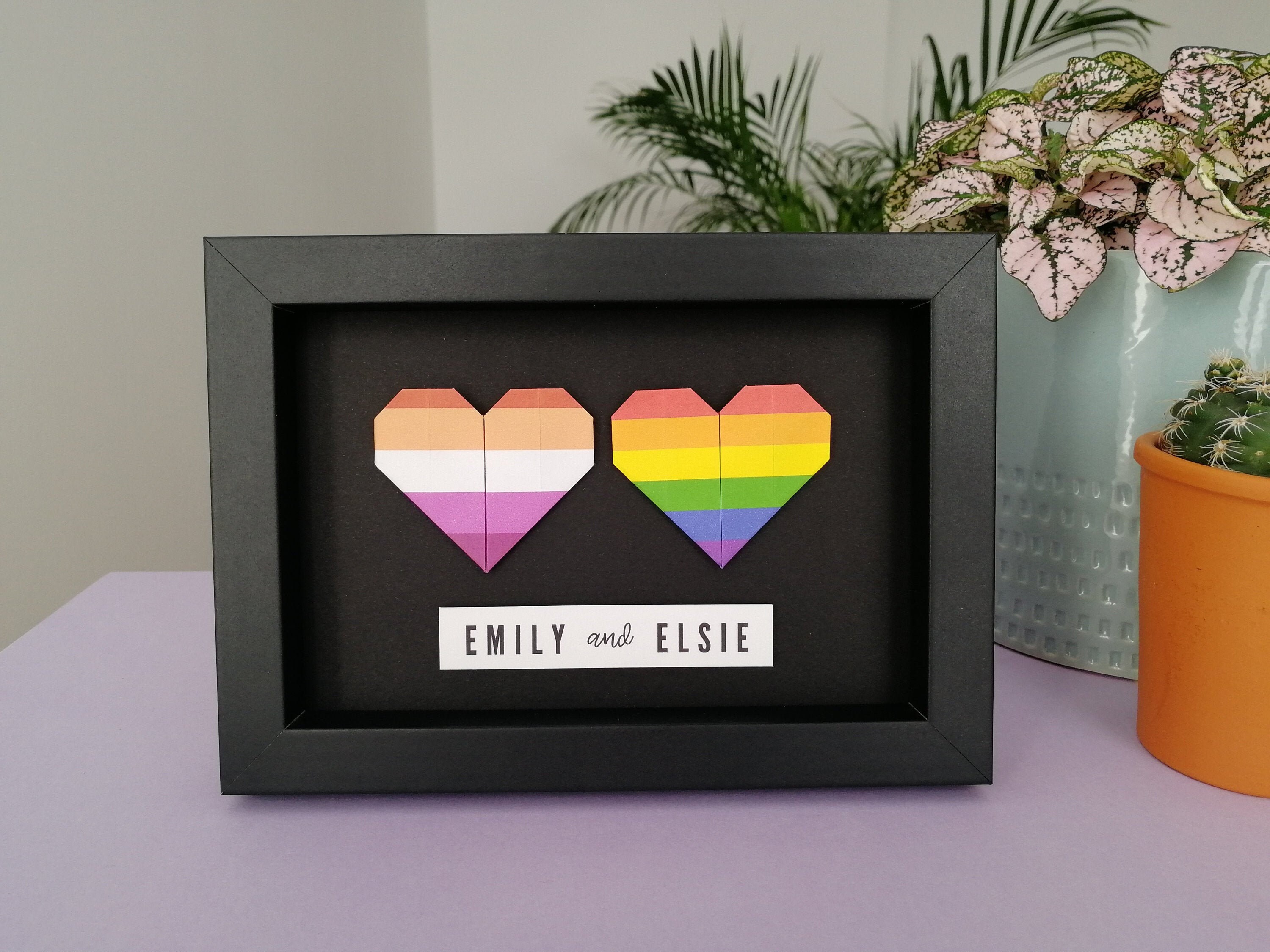 Personalised Lesbian Couple Anniversary Frame Lesbian Wedding | Etsy