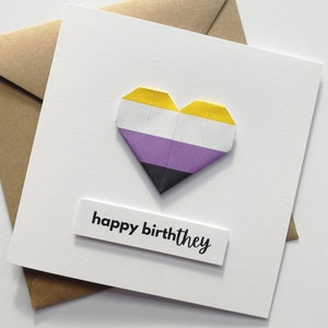 Non-binary Birthday Card Non-binary Card LGBTQ Birthday | Etsy