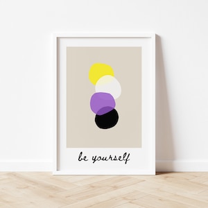Non Binary Print, Non Binary Art, Non-binary Gift, Minimalist LGBT Wall ...