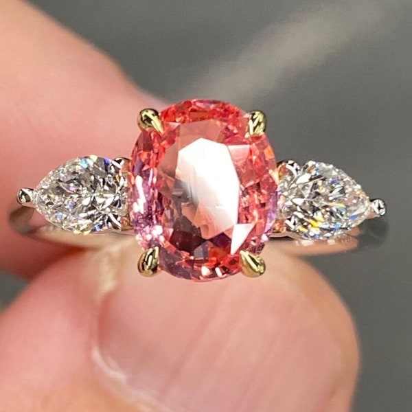 Padparadscha Sapphire Ring - Etsy