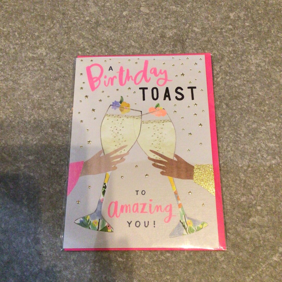 A Birthday Toast Greetings Card - Etsy