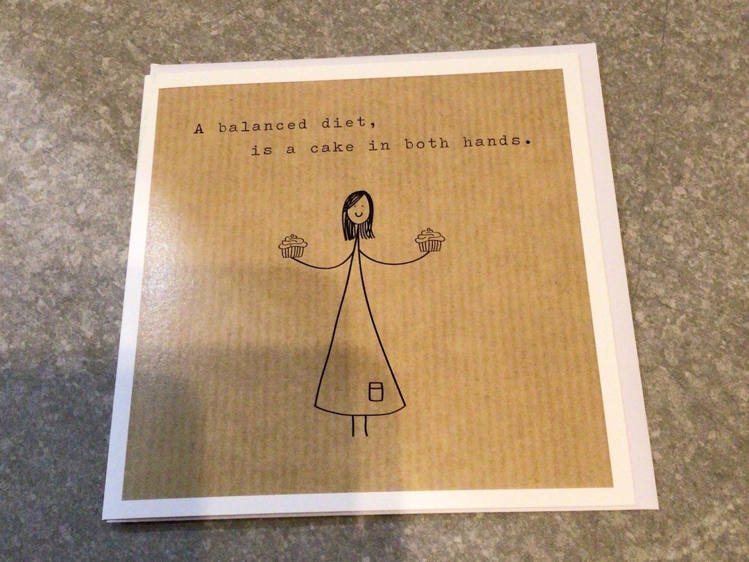 A Balanced Diet Greetings Card - Etsy