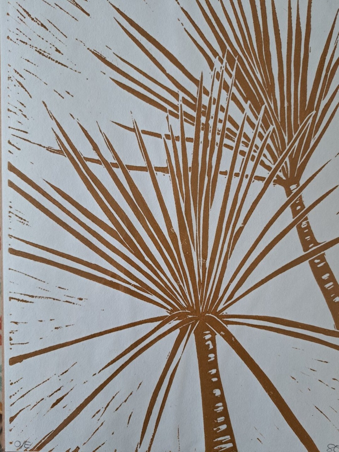 Palms - Original Linocut Print, Lino Print, Handcut, Handmade ...