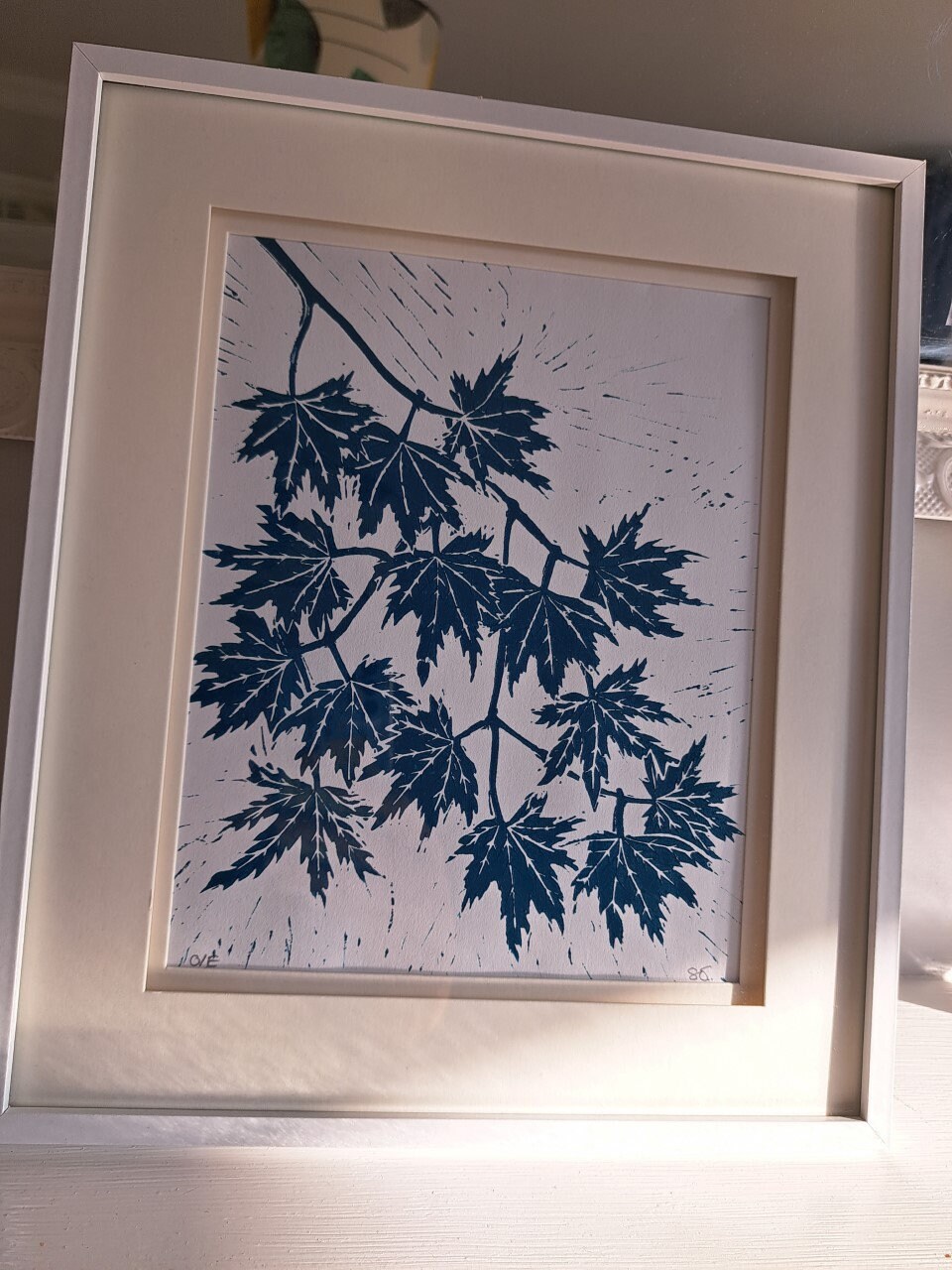 Maple Leaves Original Linocut Print, Lino Print, Handcut, Handmade ...