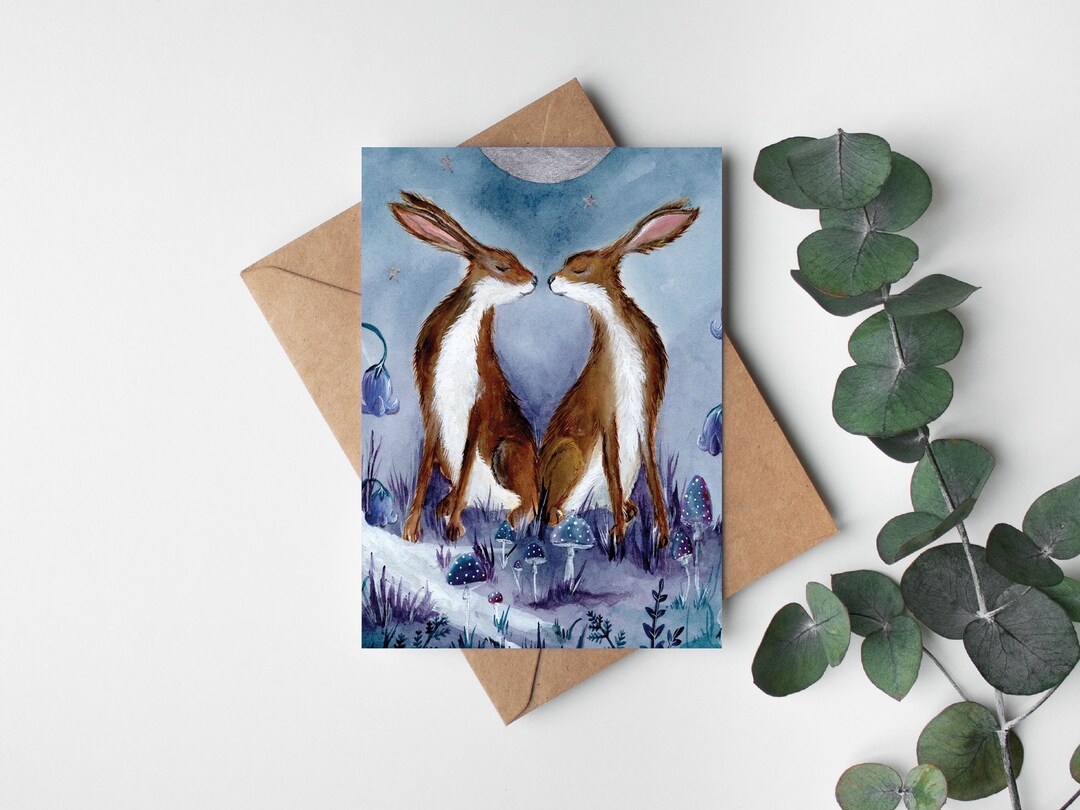 Hare Card | Hare Love Card | Hare Birthday Card | Beltane Card | Hare ...