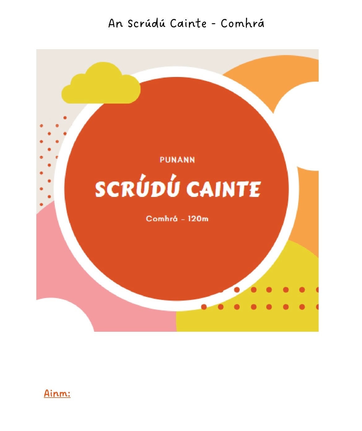 Irish Oral Conversation Booklets - Note Booklet and Portfolio Booklet ...