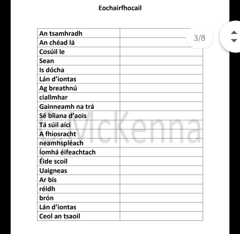 Junior Cert Gaeilge dán poem Jeaic ar scoil Jack at | Etsy