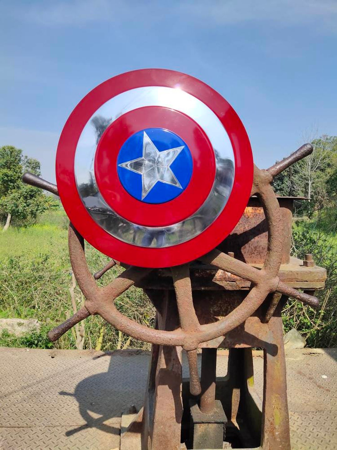 Marvels Avengers Legend Captain America Shield Metal Prop Replica ...