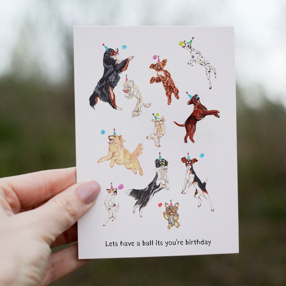 Lets Have a Ball Birthday Card - Etsy