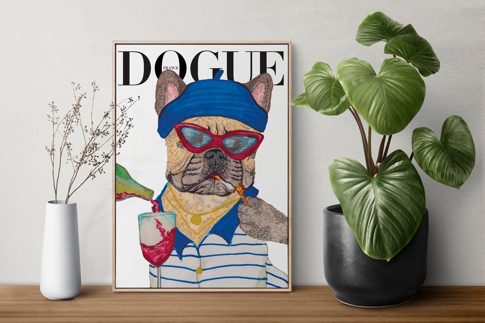 French Bulldog Art Printdog Wall Art Douge/ Vouge Magazine Cover ...