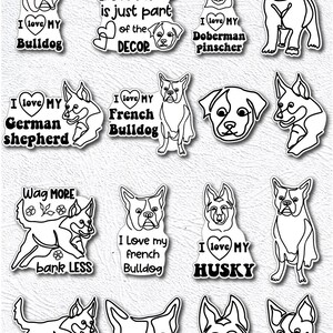 Sticker Dog SVG Bundle, Printable Stickers Sheet PNG Sticker Printable ...