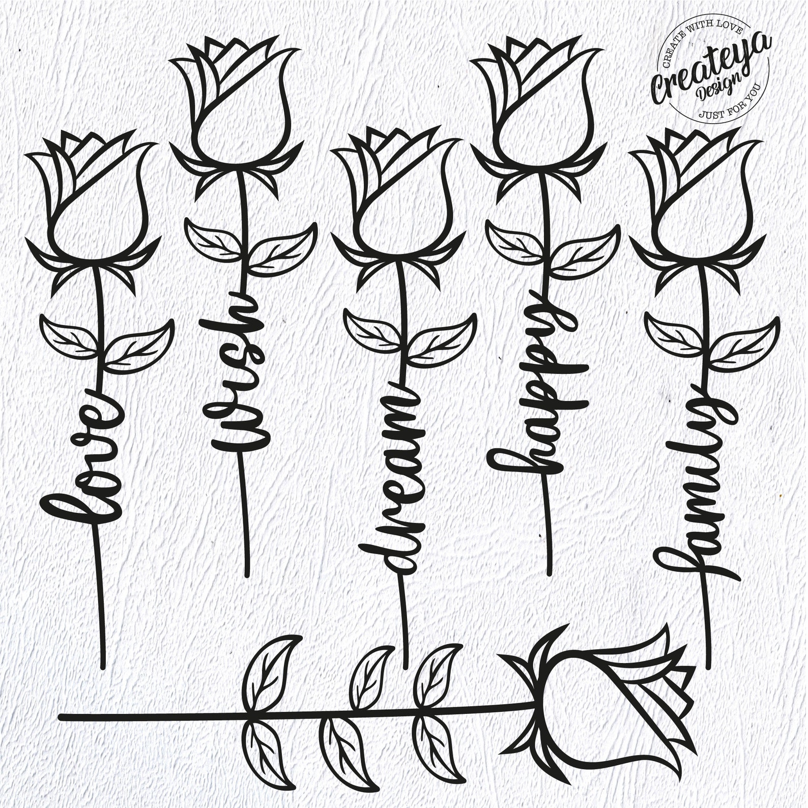 Valentine Svg Glowforge, Rose Svg, Valentine Day, Love, Wish, Dream ...