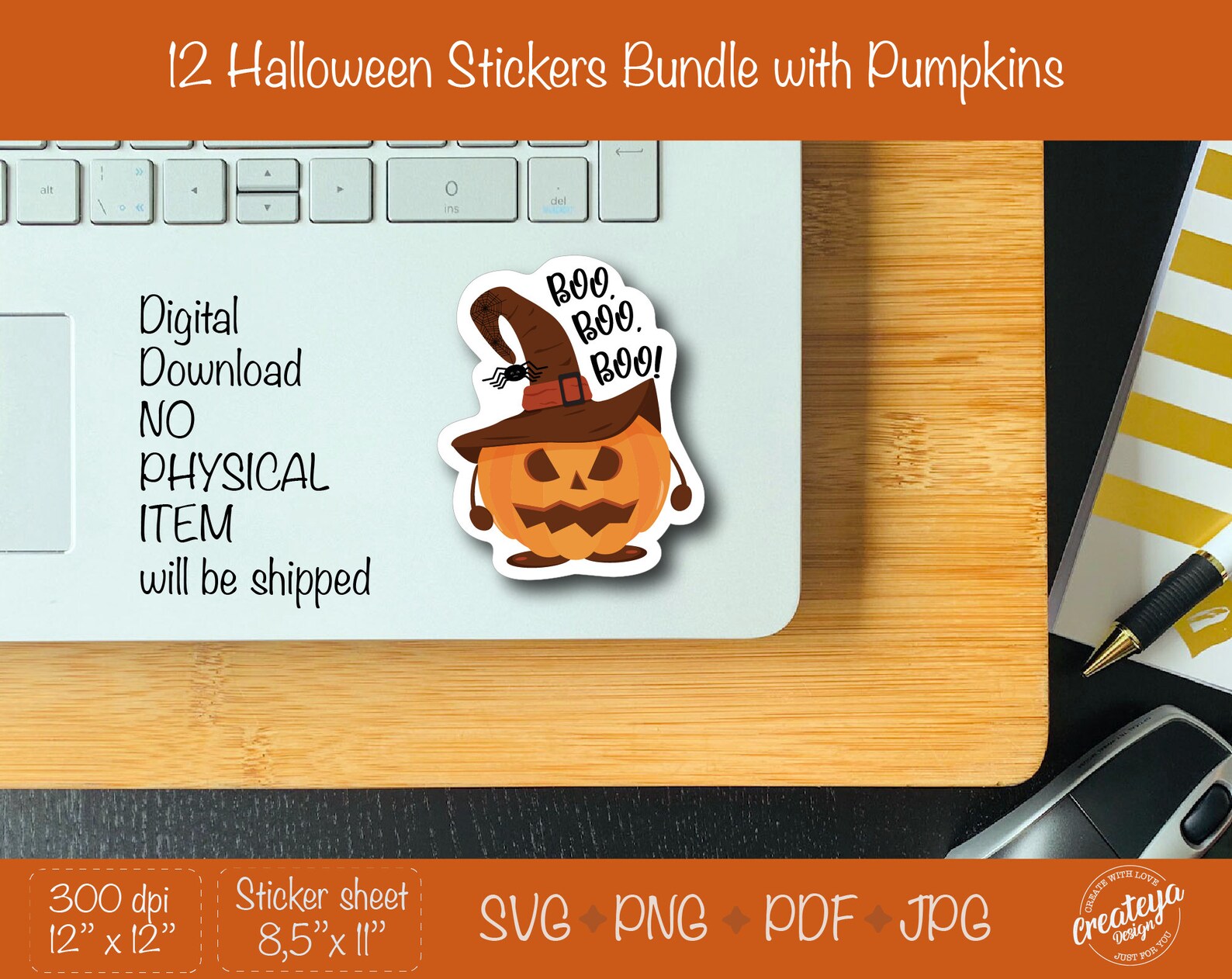 Halloween Stickers printable bundle SVG files for cricut and | Etsy