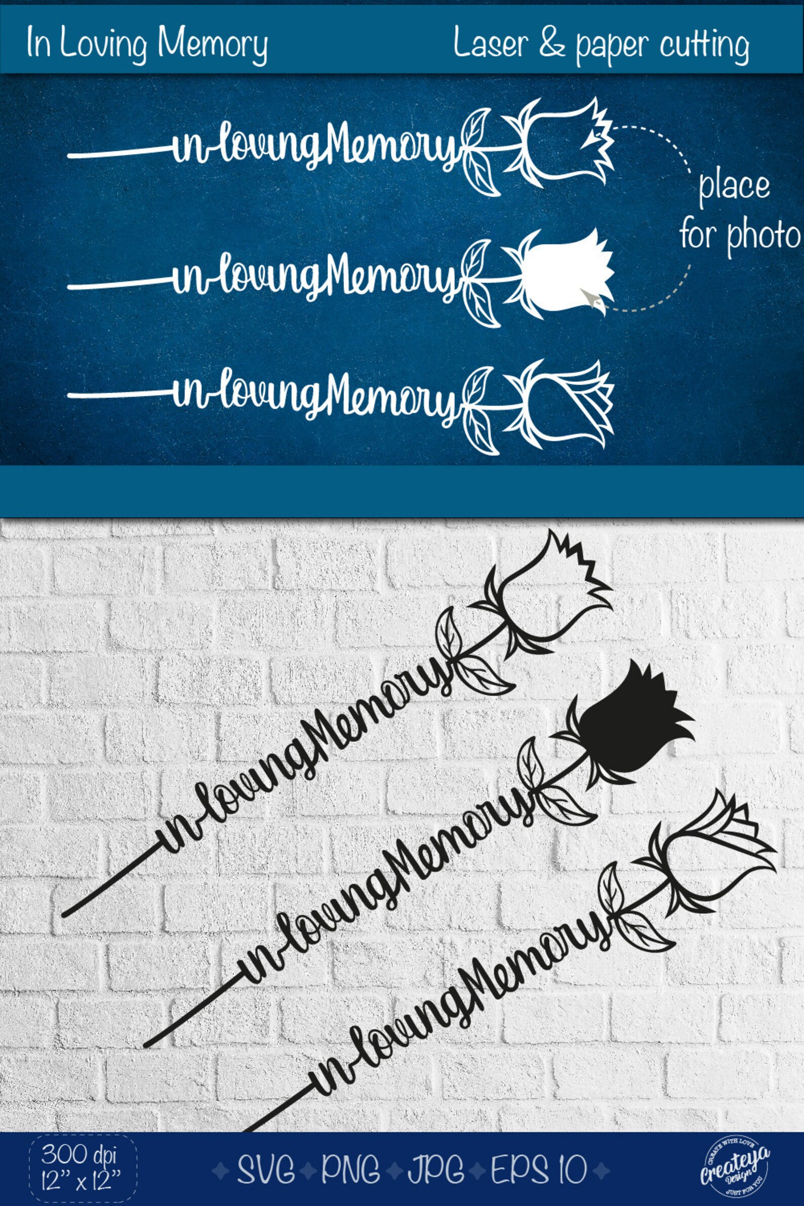 In Loving Memory Svg Memorial Day Memorial Rose SVG - Etsy