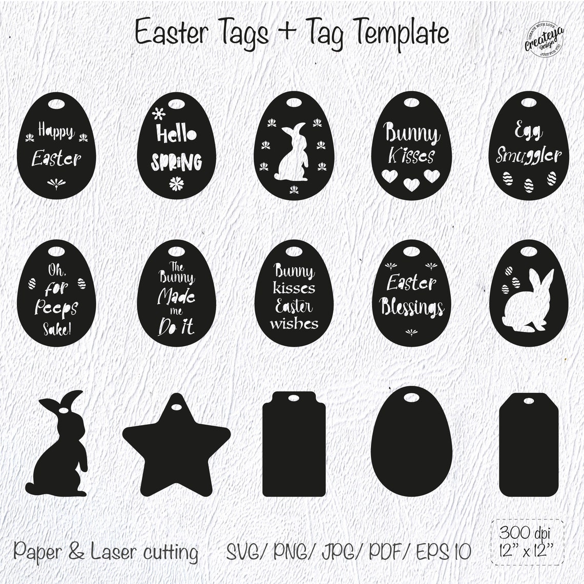 Happy Easter SVG Easter Tag Svg Cut File for Cricut Digital - Etsy