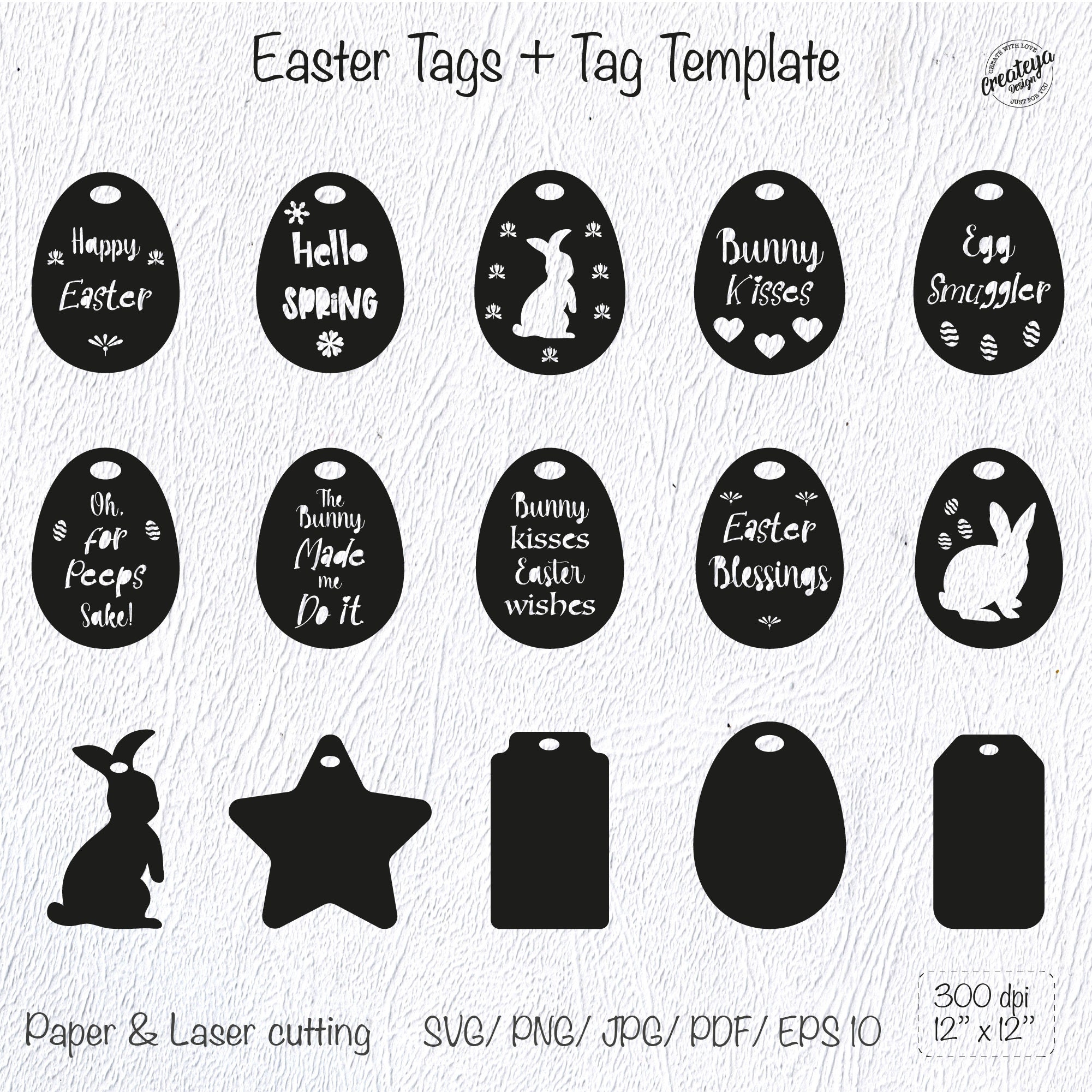 Happy Easter SVG Easter Tag Svg Cut File for Cricut Digital - Etsy