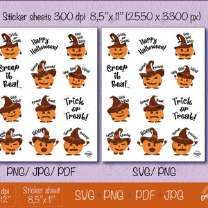 Halloween Stickers Printable Bundle SVG Files for Cricut and Silhouette ...