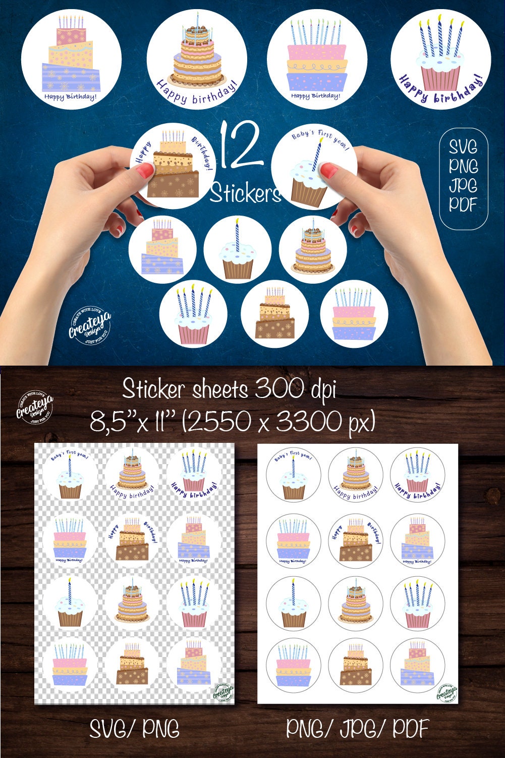 Stickers Svg Files for Cricut Printable Planner Sticker Sheet - Etsy