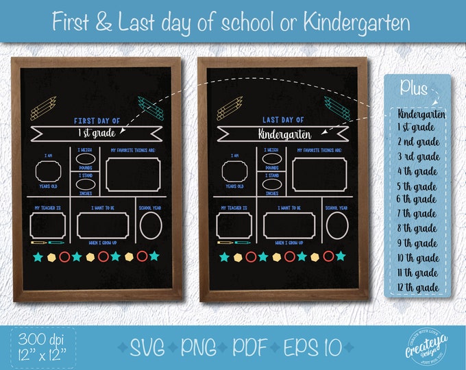 Back to School Sign Svg, First Day of School Svg, Last Day of School ...