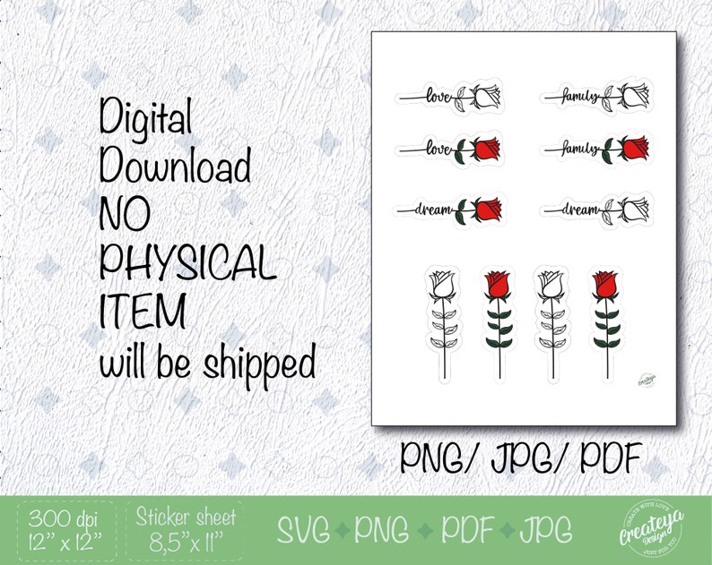 Stickers Svg Files for Cricut Printable Planner Sticker Sheet - Etsy UK