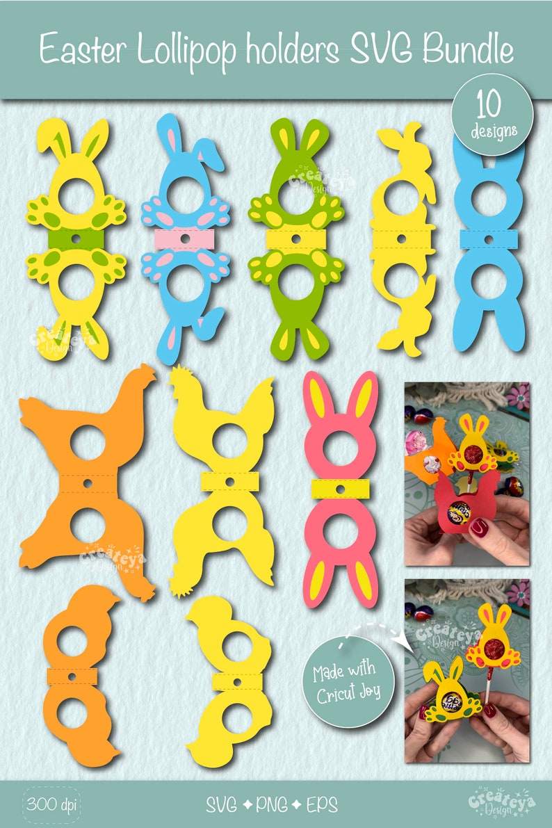 Bunny Lollipop Holder Svg Easter Creme Egg Holder Easter - Etsy