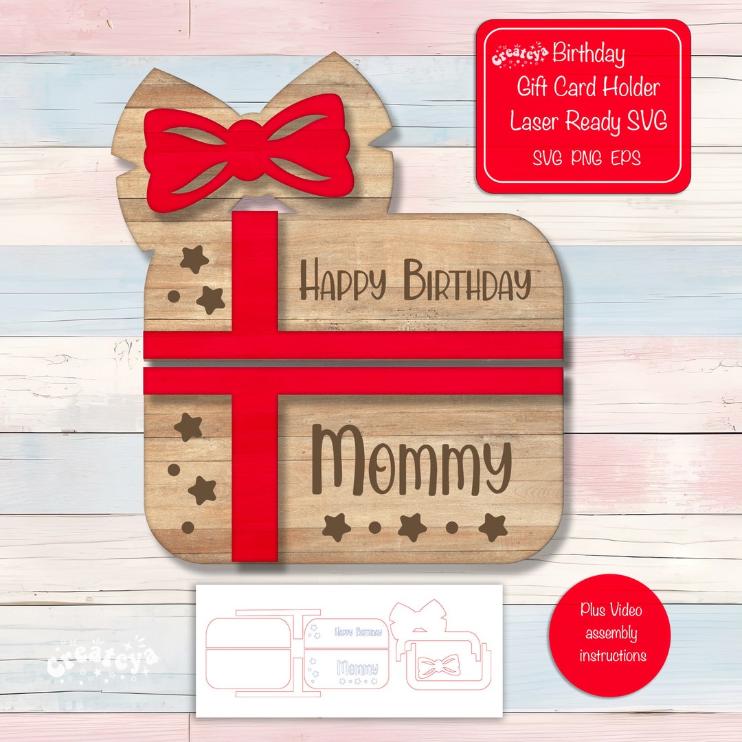 Gift Card Holder Svg Laser Cut File Gift Card Box Svg Personalized ...