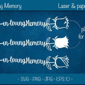 In Loving Memory Svg, Memorial Day, Memorial Rose SVG, Memorial Quotes ...