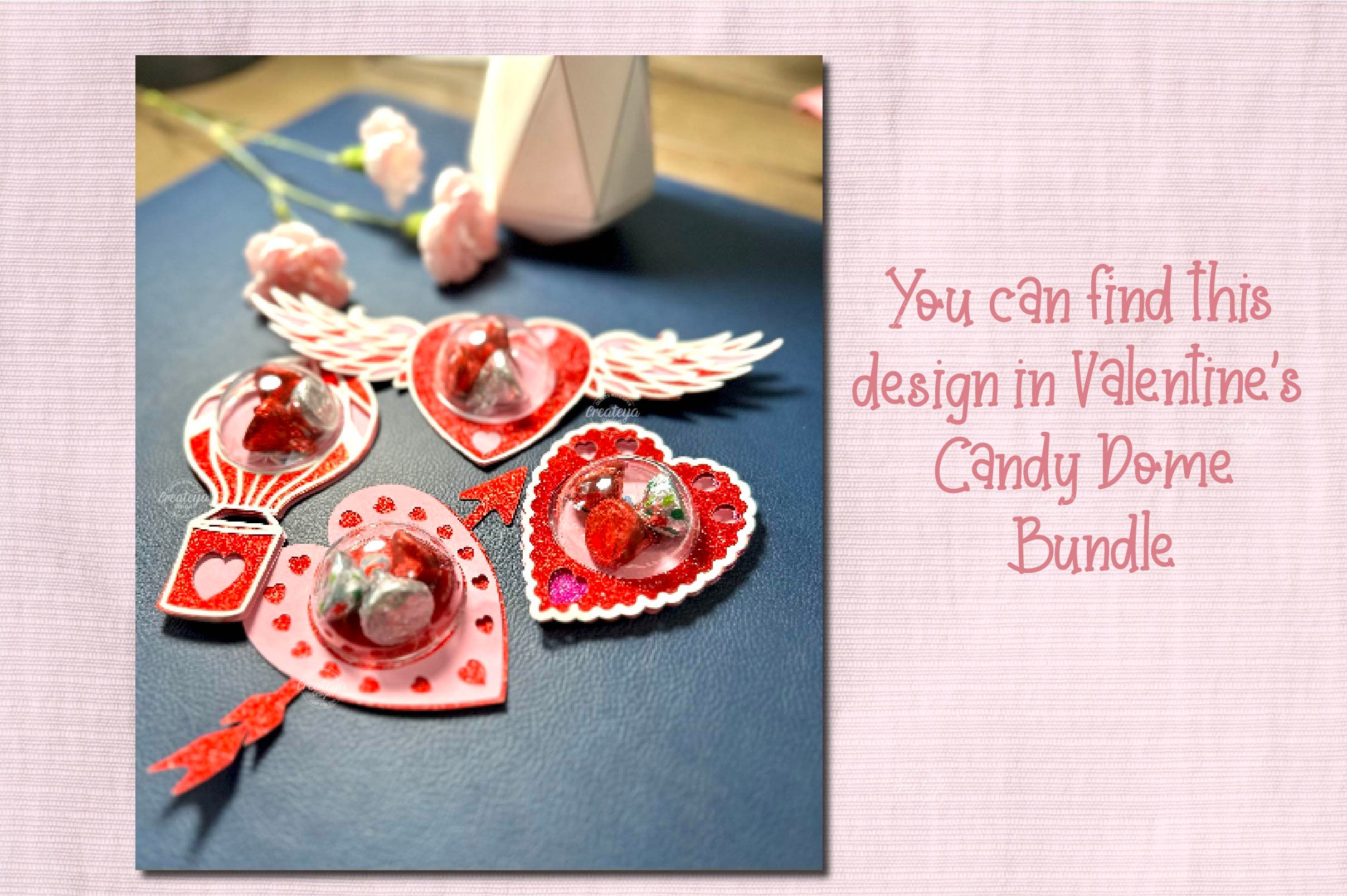Valentine’s Day Candy Dome SVG, Valentine Treat Holder, Party Favor ...