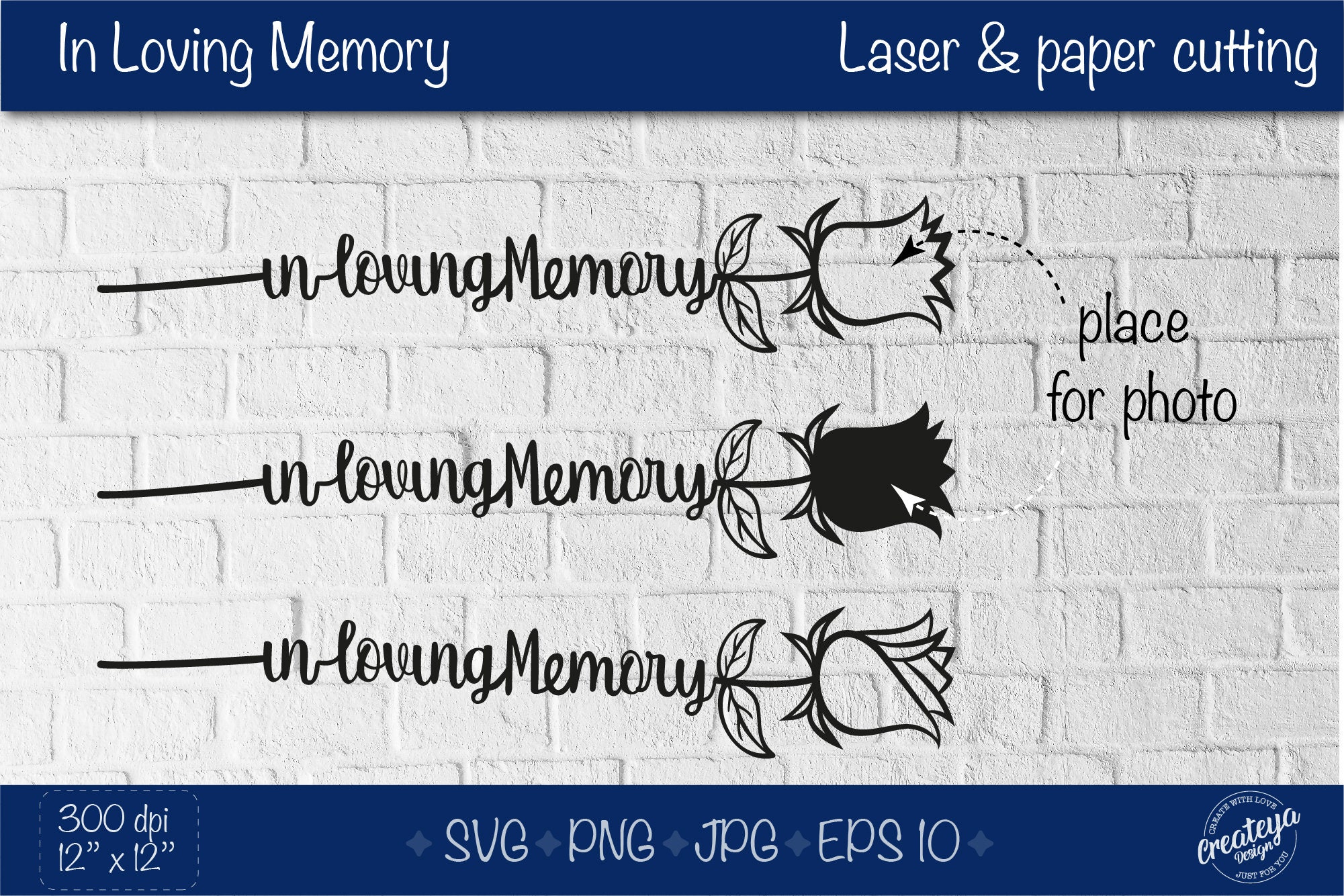 In Loving Memory Svg Memorial Day Memorial Rose SVG - Etsy