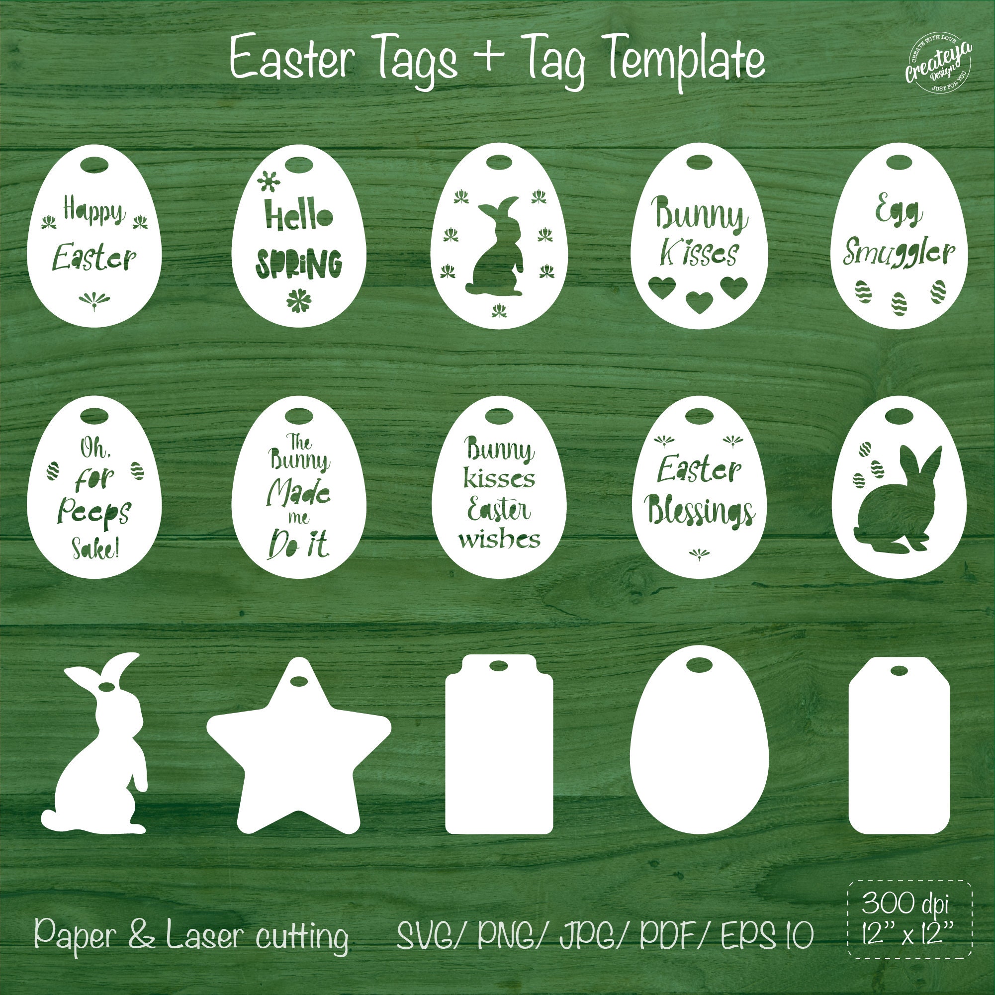 Happy Easter SVG Easter Tag Svg Cut File for Cricut Digital - Etsy