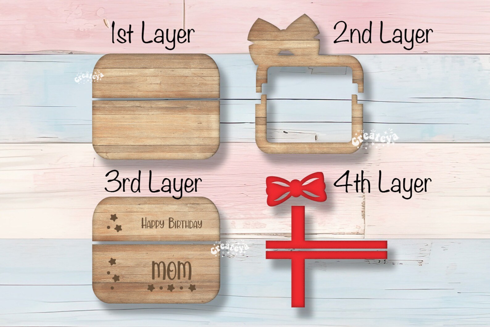 Gift Card Holder Svg Laser Cut File Gift Card Box Svg Personalized ...