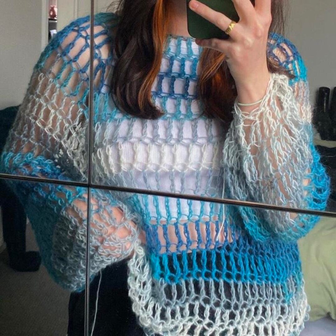 Cloudy Day Oversized Mesh Crochet Jumper - Etsy