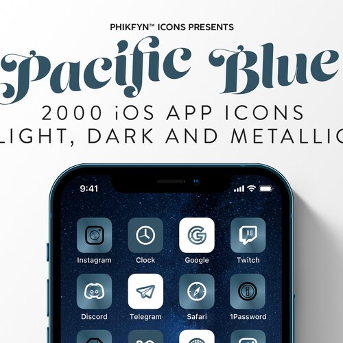 Blue Ios 14 App Icon Pack Neon Aesthetic Ios 14 Icons - Etsy