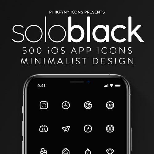 Ios 16 Minimal Icons Black Minimalist Icon Pack Iphone - Etsy