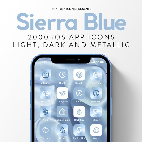 Blue App Icon Pack - Etsy