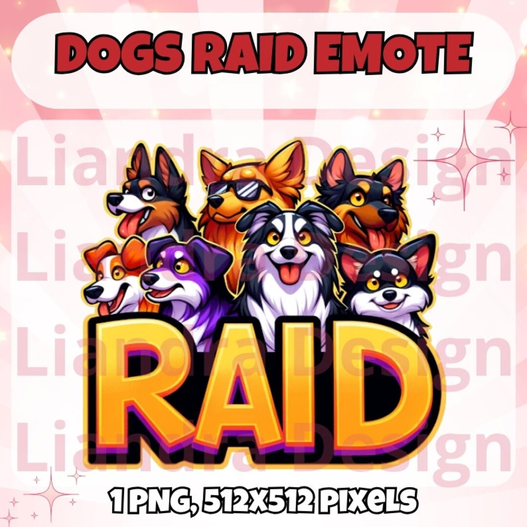 STREAM RAID Twitch Emote Cute Twitch Emote Dogs Twitch Youtube Facebook ...