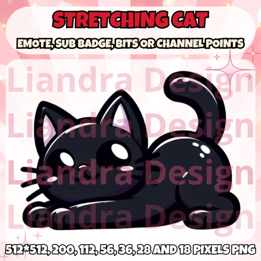 STRETCHING CAT Twitch Emote, Yoga Channel Points, Cat Twitch Discord ...