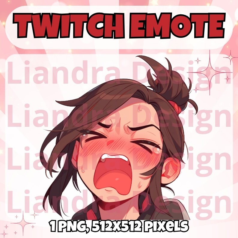 SHOUTING GIRL Twitch Emote Brown Haired Anime Girl Rage Youtube ...