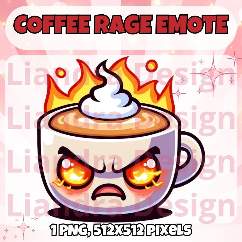 COFFEE RAGE Twitch Emote Kawaii Twitch Emote Twitch Discord Youtube ...