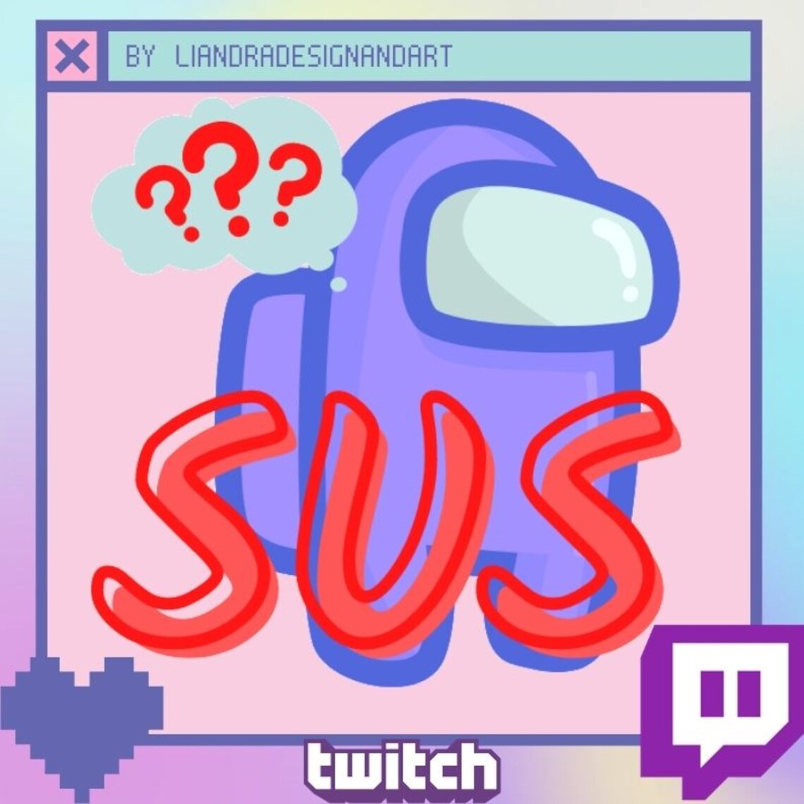 Purple and Red Among Us Sus Emote for Twitch Stream - Etsy