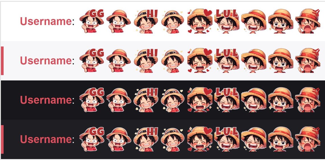 Chibi One Piece Luffy Twitch Emote Luffy From One Piece Twitch Emotes ...