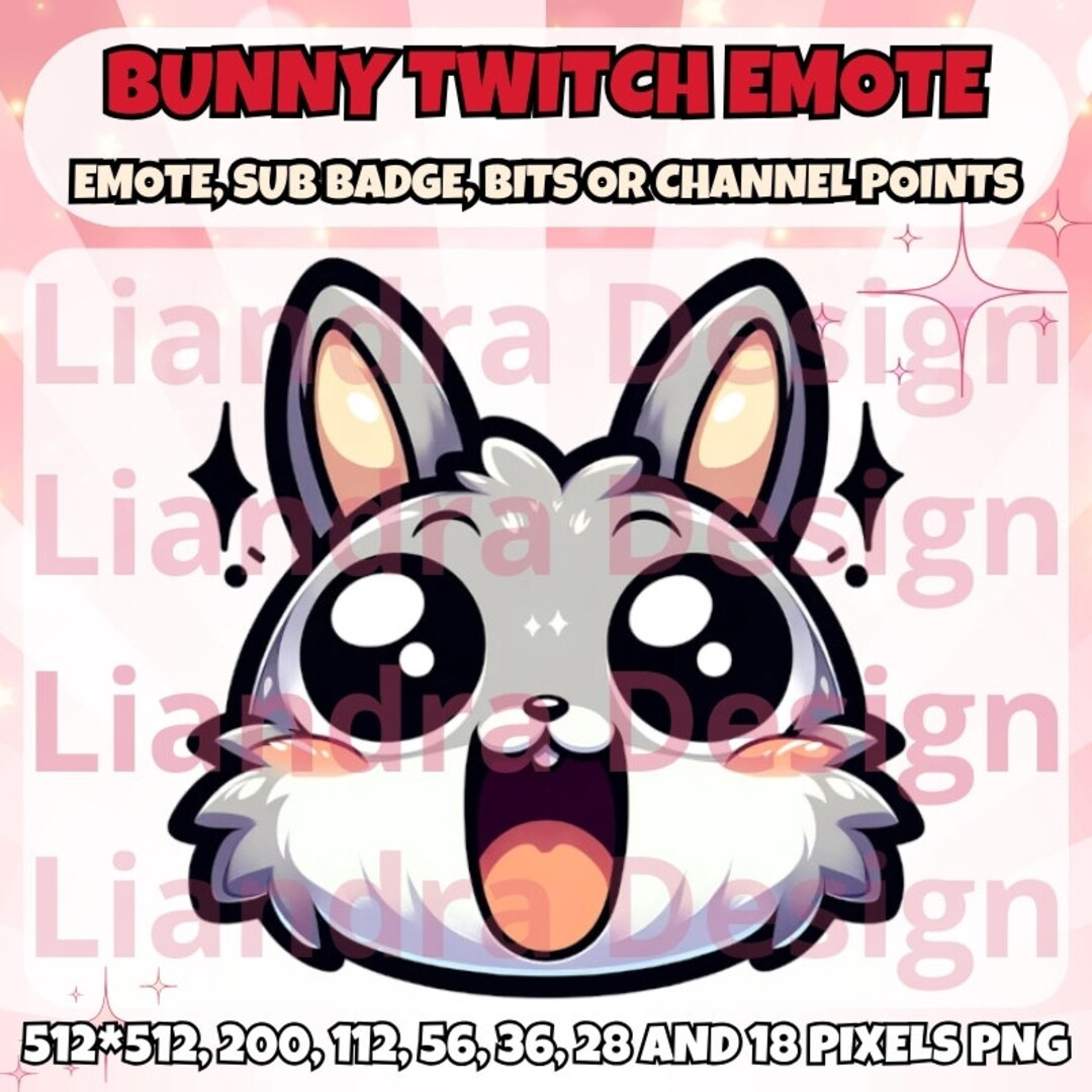 Cute Bunny Twitch Emote, Channel Points, Rabbit Twitch Discord Youtube ...